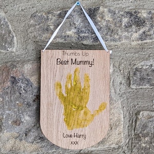 Personalised Handprint Plaque, Hand Print Sentimental Gift, Kids Hand ...