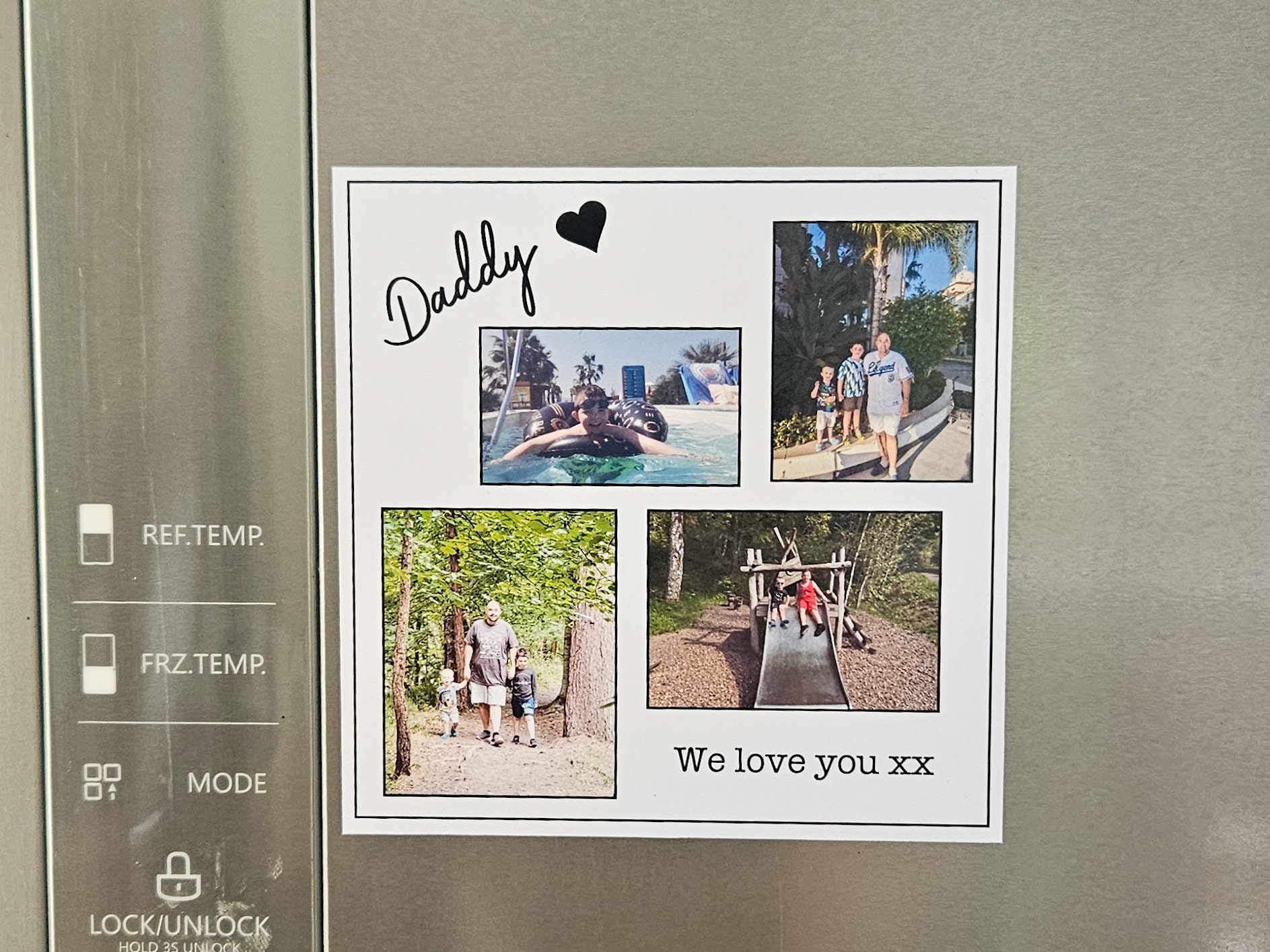 Daddy Photo Magnet, Personalised Photo Collage, Daddy Birthday Gift ...
