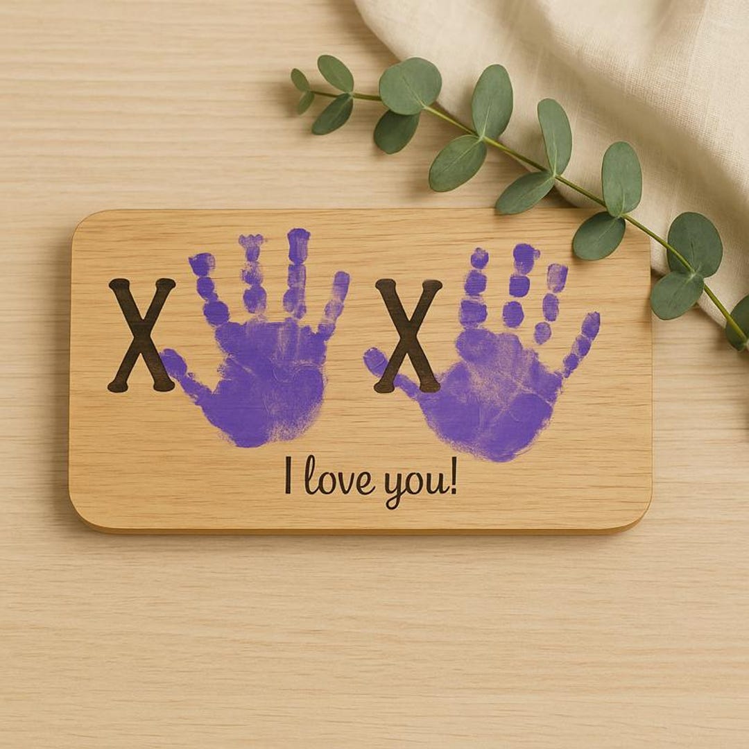 XO Handprint Board, Personalised Gift for Daddy, Christmas DIY Gift ...