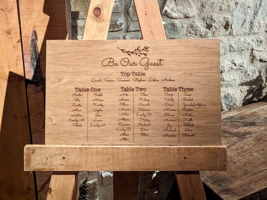 Wedding Table Plan, Wood Wedding Sign, Seating Plan Wedding Sign ...