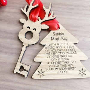 Personalised Santa's Magic Key, Wooden Door Key and Gift Tag for Santa ...