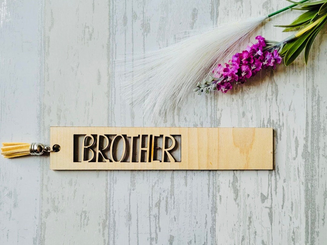 Personalised Brother Bookmark, Wooden Gift Idea for Men, Brother ...