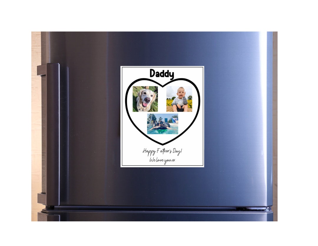Personalised Heart Magnet for Daddy, Photo Magnet, Fathers Day Present ...