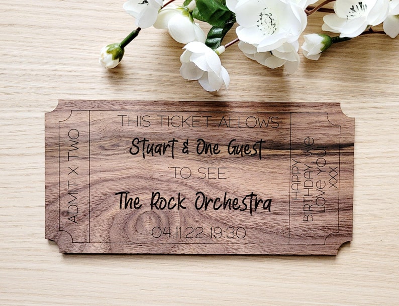 Personalised Gift Ticket, Surprise Gift Idea, Theatre, Concert, Gig ...