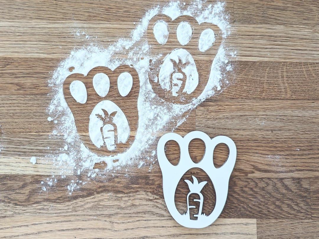 Easter Bunny Feet Stencil – Rabbit Footprint, Paw Print Bunny Tracks ...