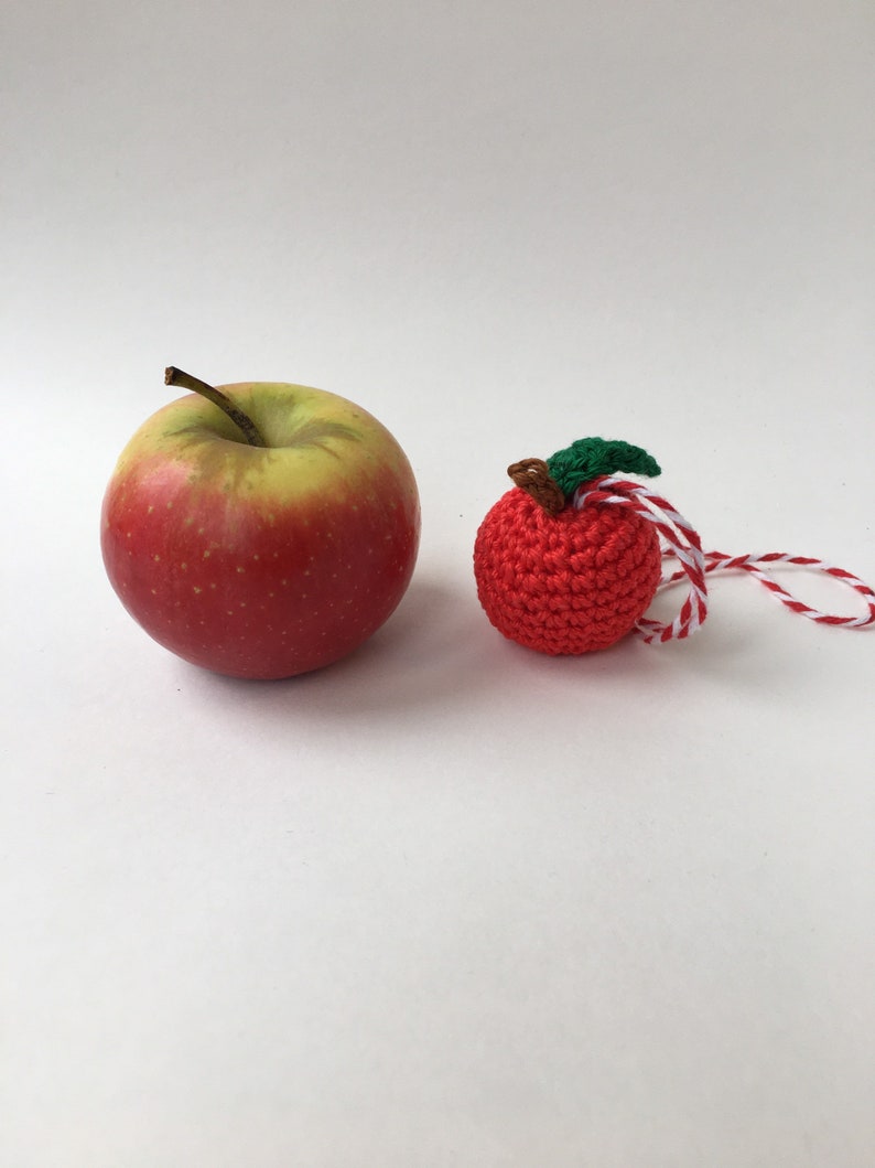 Mini Crochet Apple Hanging Decoration. - Etsy UK