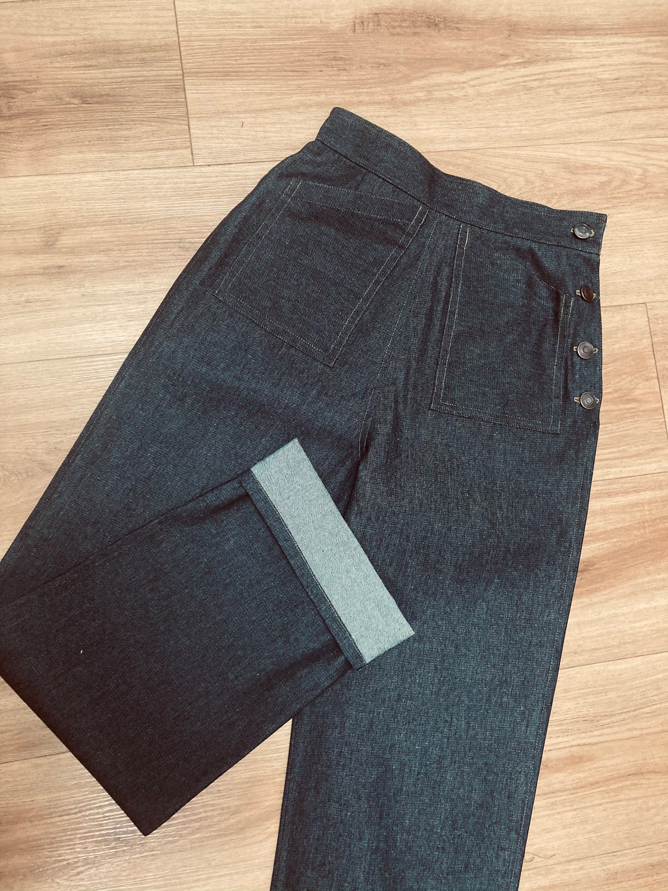 Vintage style jeans 1940s/50s denim trousers swing | Etsy