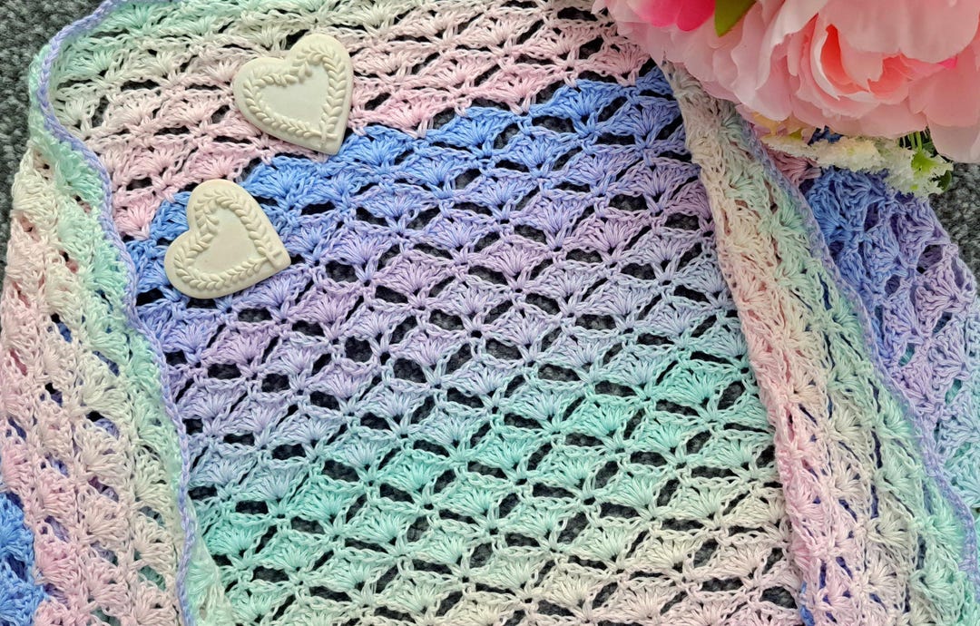 Crochet Lacy Open Shell Stitch Pattern: Beginner DIY Tutorial (PDF ...