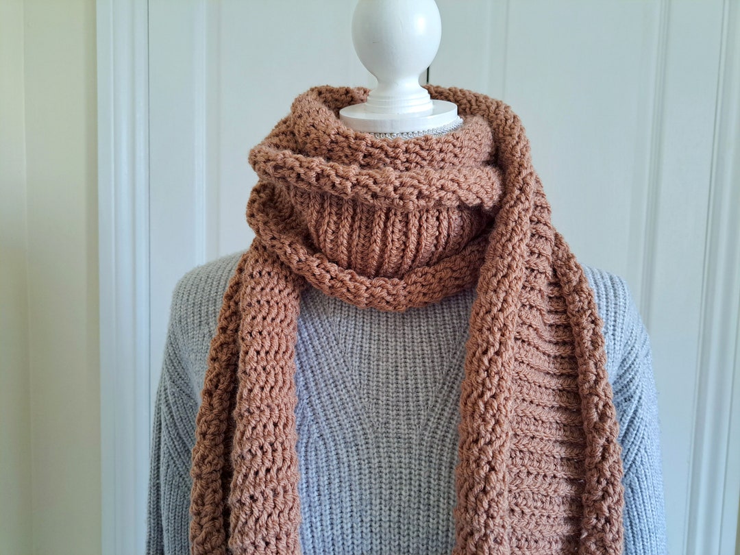 Crochet Easy Man Scarf for Beginners PATTERN, Crochet Easy Knit Like ...