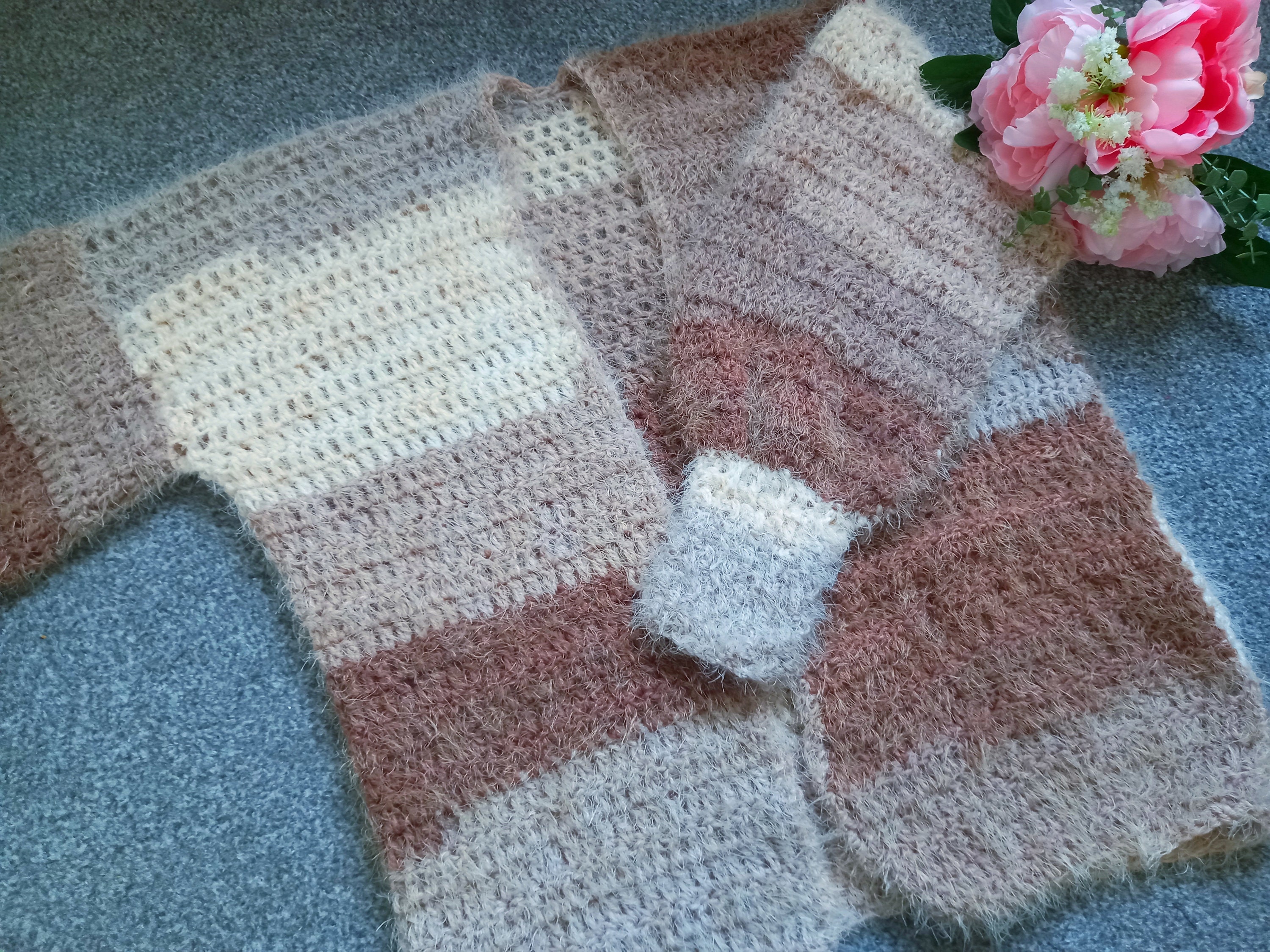 Crochet Coconut Cream Cardigan Pattern: Easy Fluffy Winter Cardigan ...