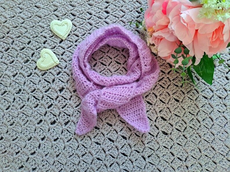 Crochet Easy Mini Scarf PATTERN: Crochet "alice" Neckerchief Skinny ...