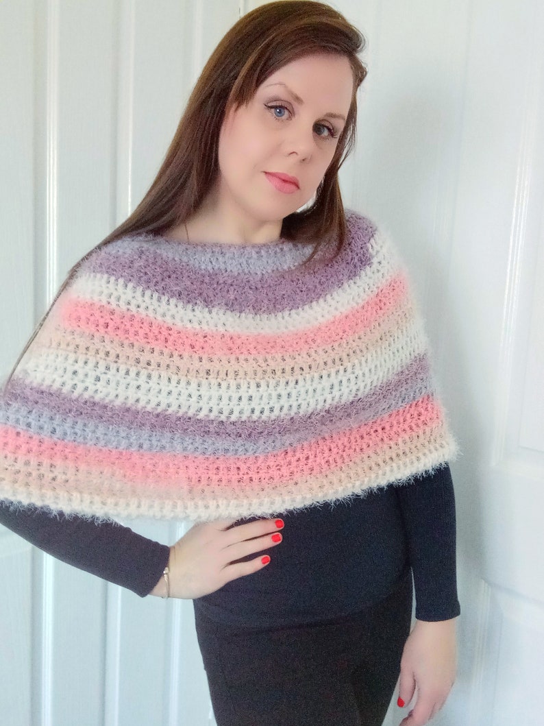 Crochet Easy Circular Poncho PATTERN Crochet the Soft Dreams - Etsy