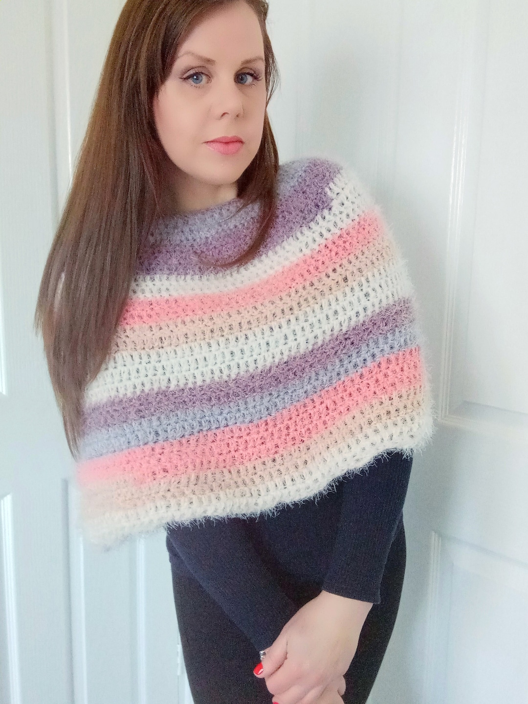 Crochet Easy Circular Poncho PATTERN, Crochet the Soft Dreams Round ...