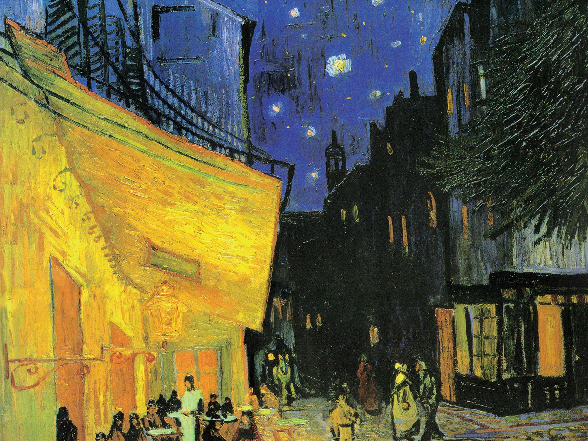 Vincent Van Gogh Modern Art Coffeehouse at Evening Painting Vintage ...