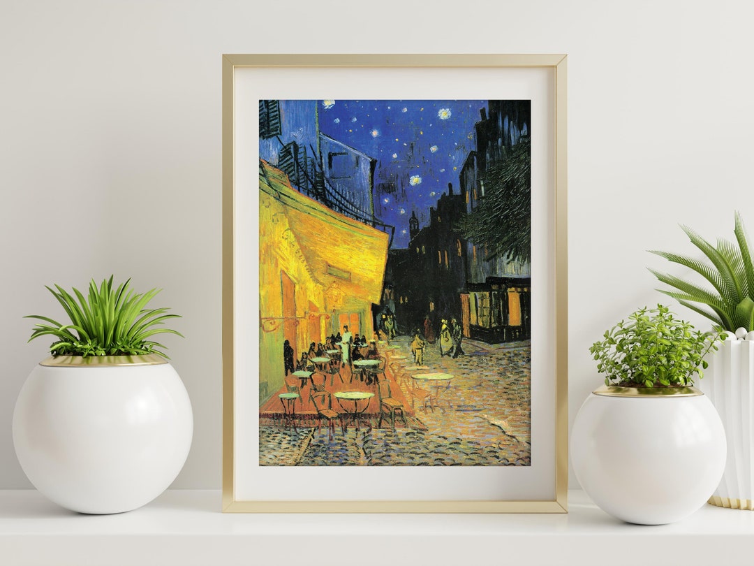 Vincent Van Gogh Modern Art Coffeehouse at Evening Painting Vintage ...