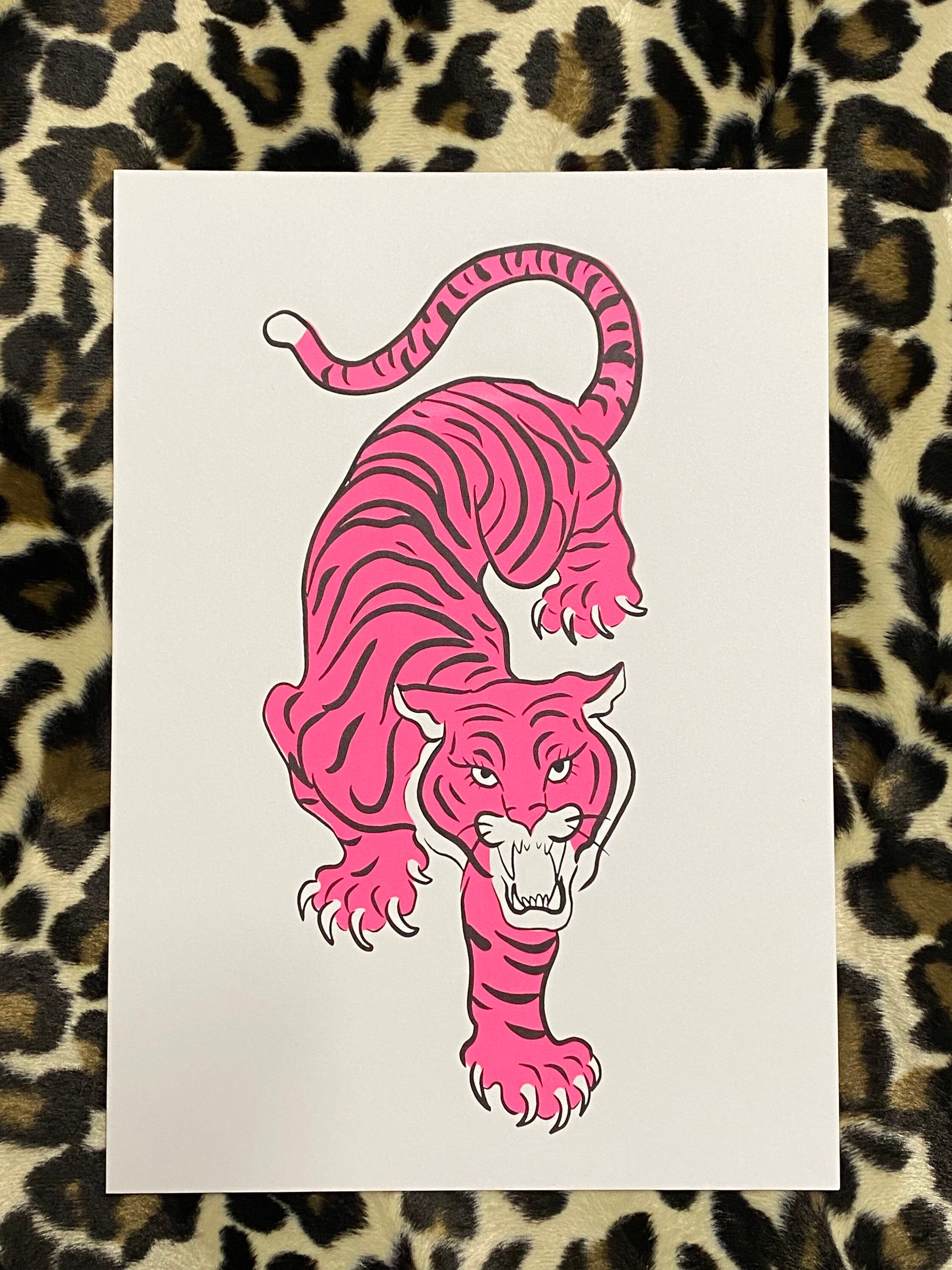 Neon Pink Tiger — AOIFE CAWLEY ART