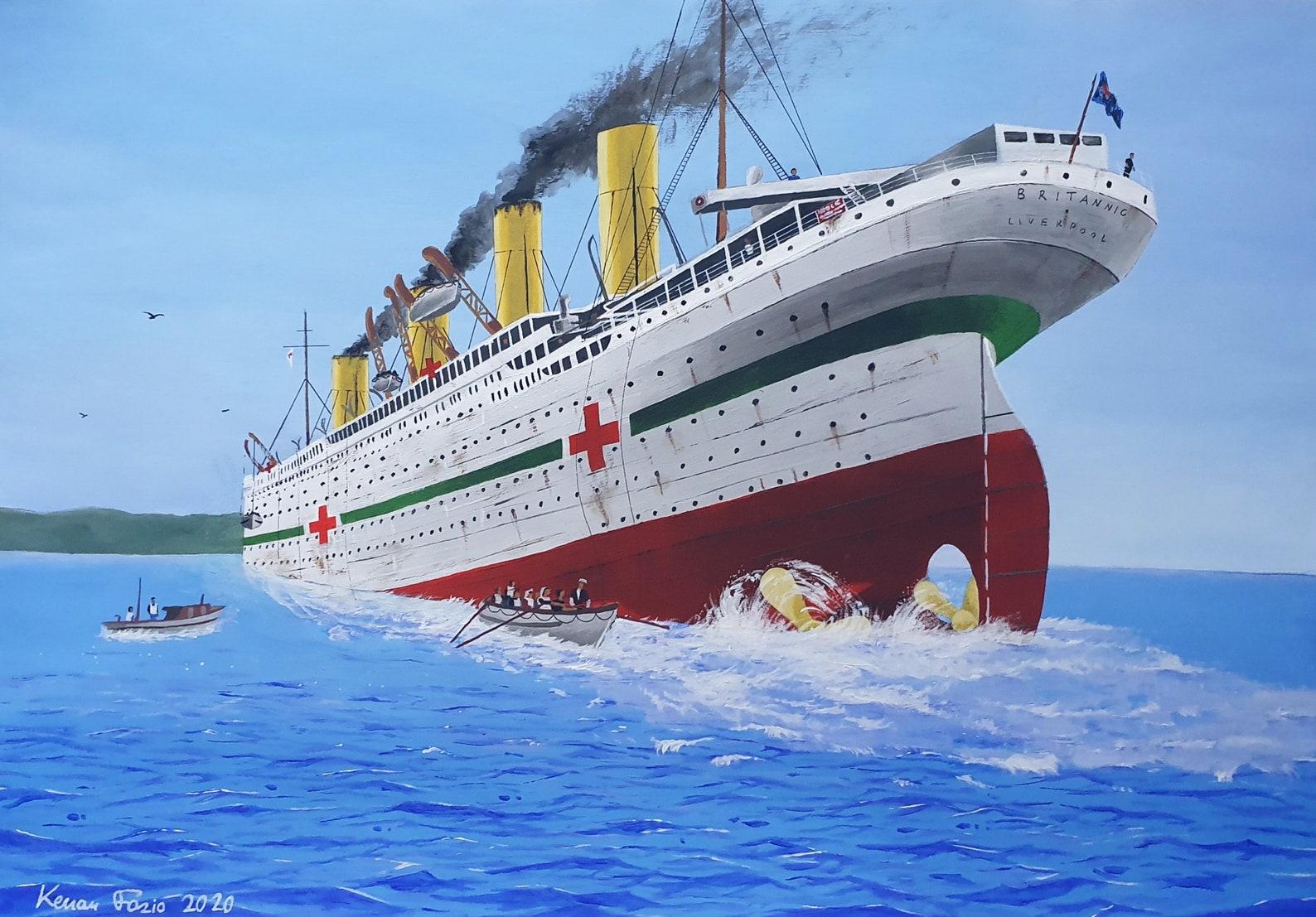 Britannic Sinking Print | Etsy