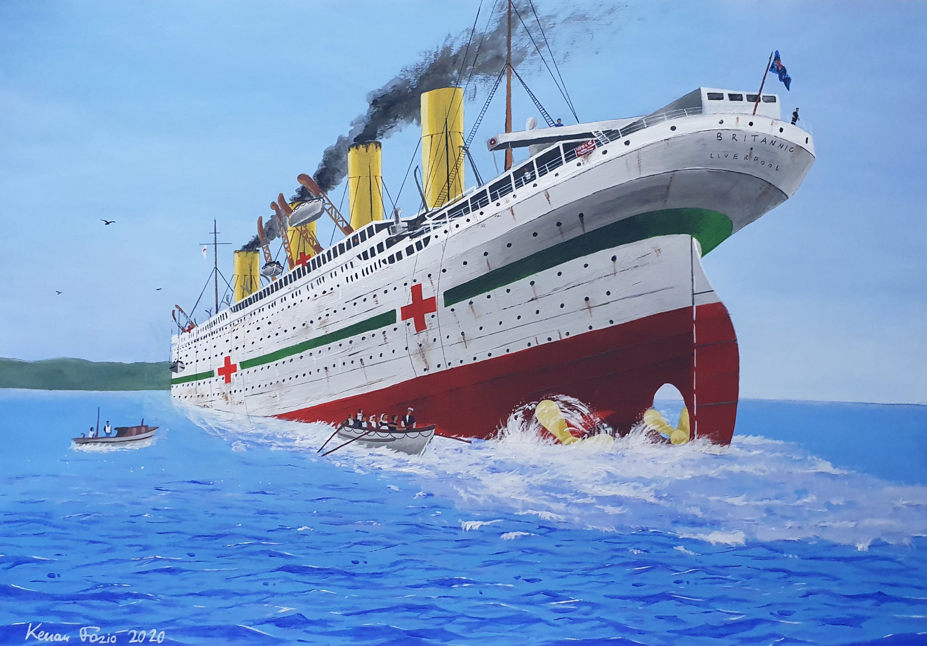 Britannic Sinking Print | Etsy