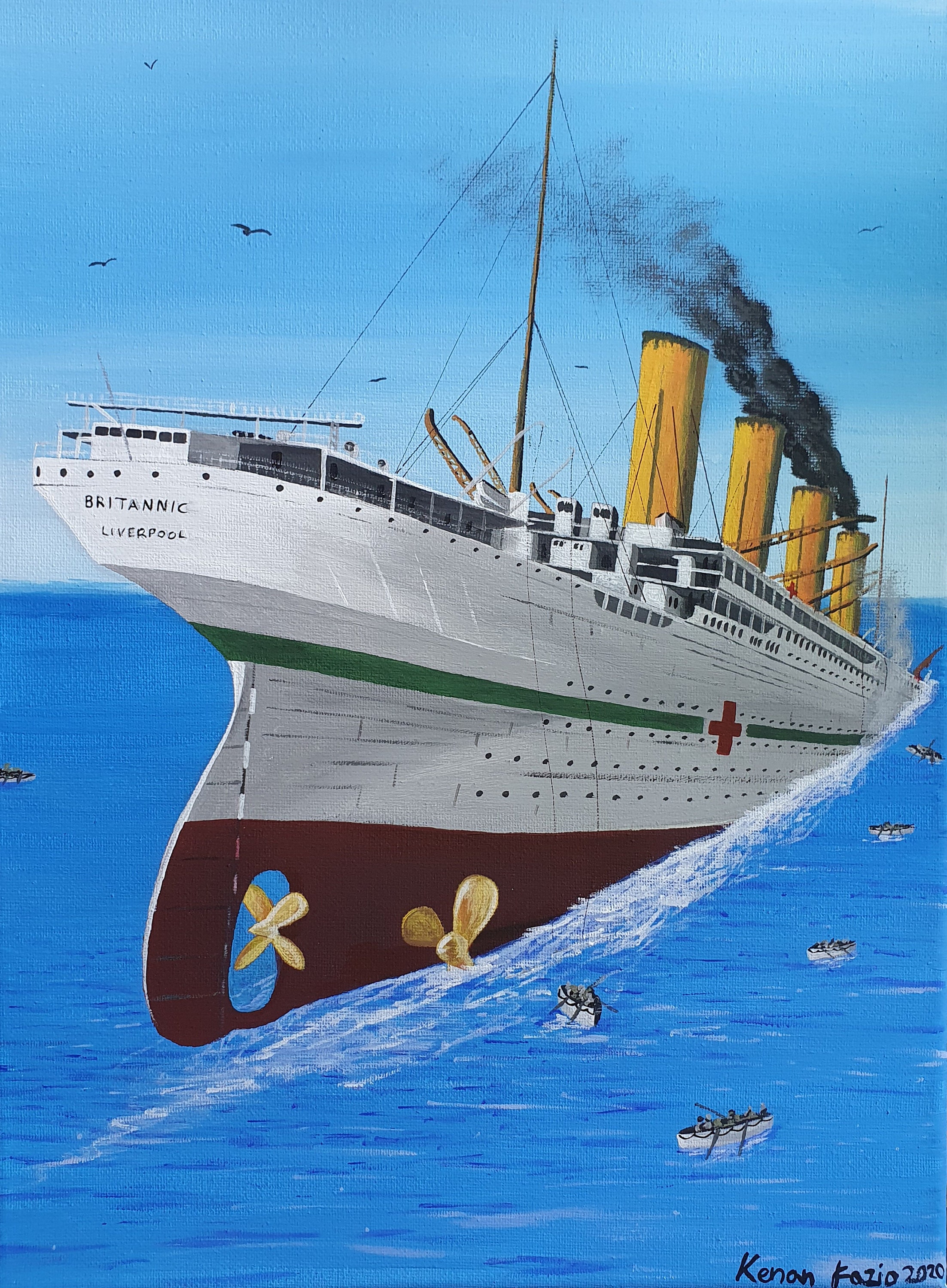 Britannic Sinking Print | Etsy