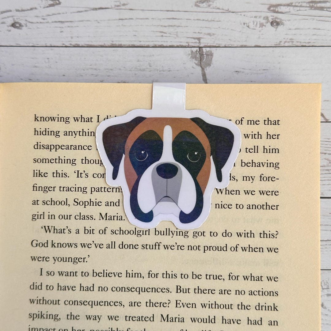 Handmade Boxer Dog Magnetic Bookmark: Gift for Book Lover - Etsy UK