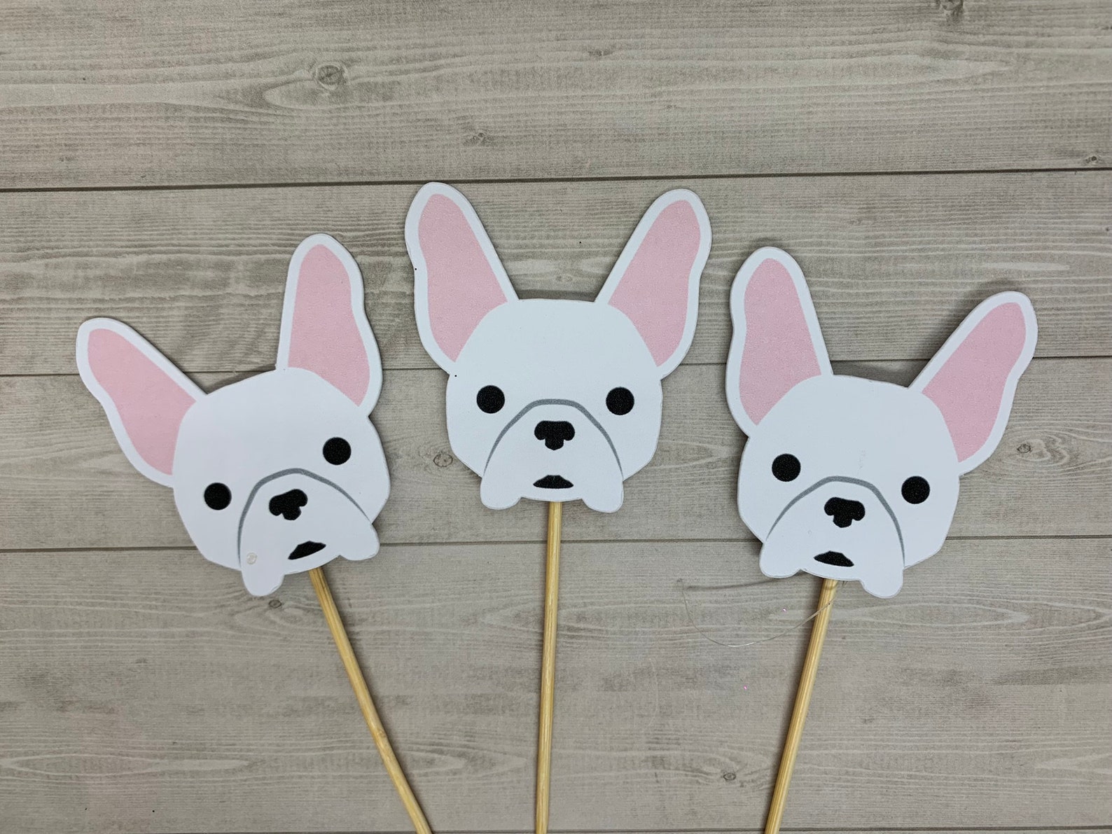 French Bulldog Cupcake Toppers Handmade Frenchie Cake - Etsy