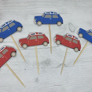 Mini Car Cupcake Toppers, Small Handmade Mini Cooper Cake Decorations ...