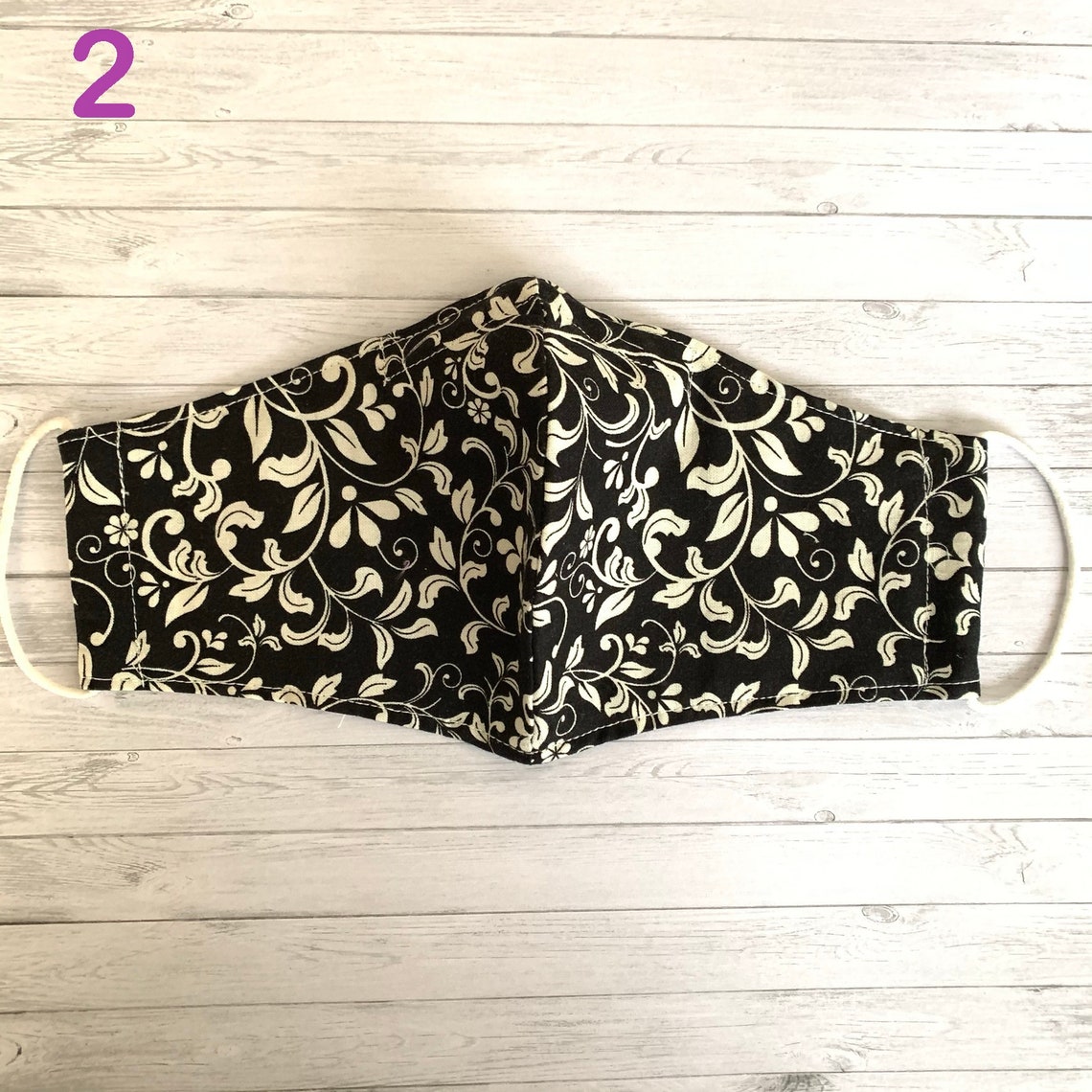 Black & White Face Mask 100% Patterned Cotton Face Covering | Etsy