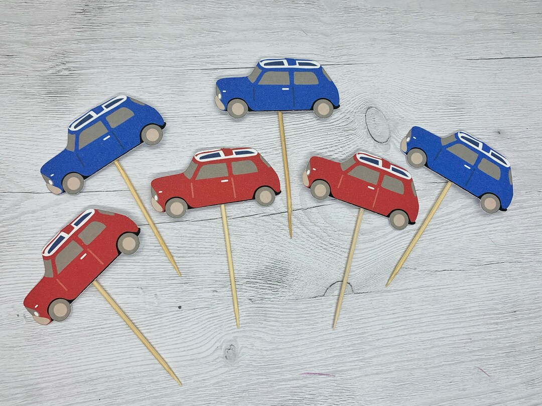 Mini Car Cupcake Toppers, Small Handmade Mini Cooper Cake Decorations ...