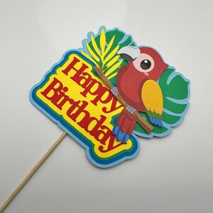 Parrot Birthday Cake Topper, Handmade Bright Party Cake Decoration With ...