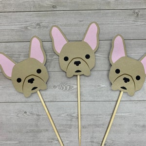 French Bulldog Cupcake Toppers, Handmade Frenchie Cake Toppers, Dog ...