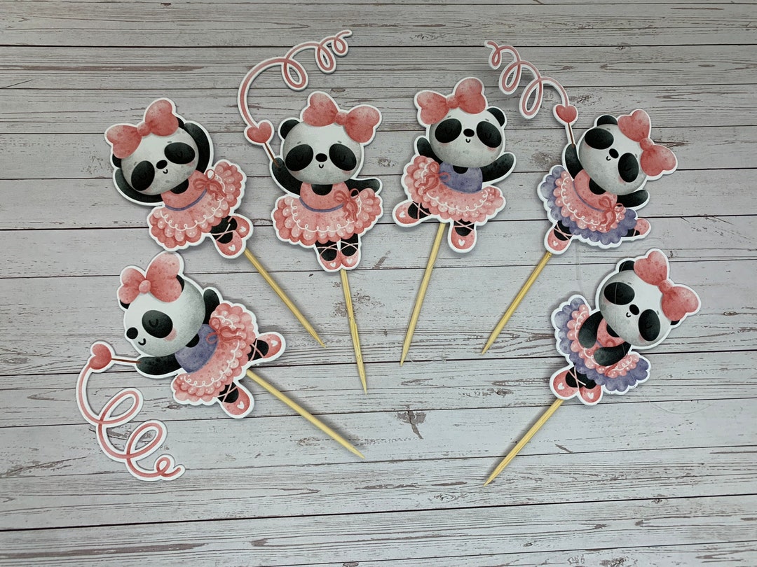 Panda Cupcake Toppers, Handmade Ballet Dancer Cake Decorations, Dancing ...