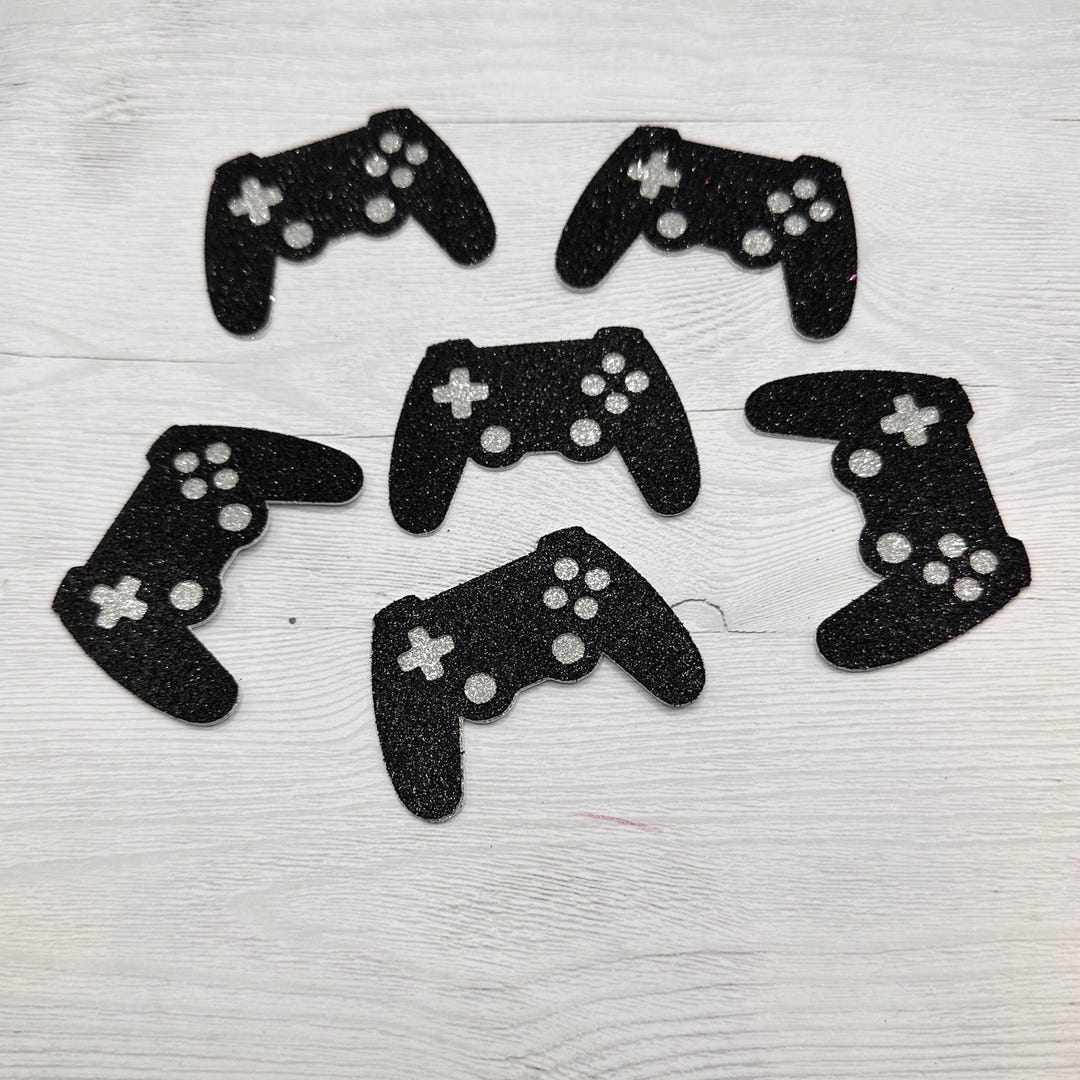 Glitter Game Controller Cupcake Toppers, Small Handmade Toppers ...