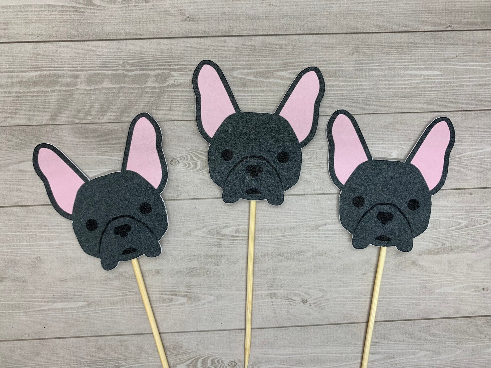 French Bulldog Cupcake Toppers Handmade Frenchie Cake | Etsy