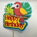 Parrot Birthday Cake Topper, Handmade Bright Party Cake Decoration With ...