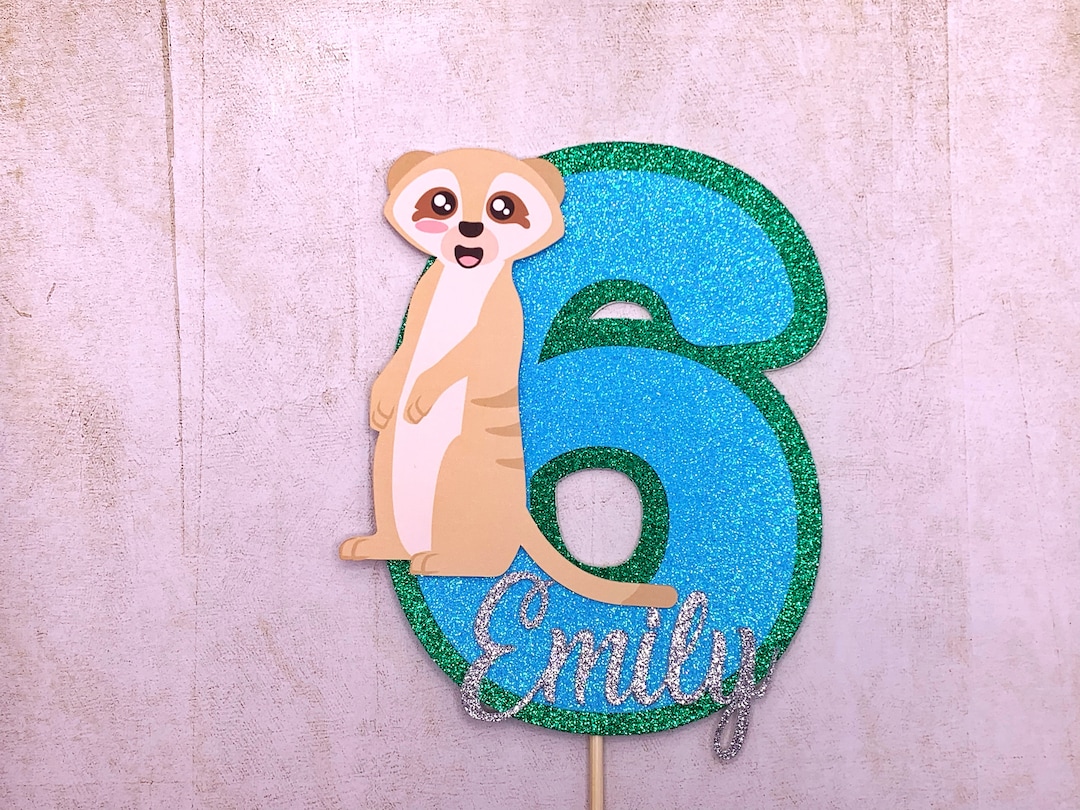 Meerkat Birthday Cake Topper, Age Number Party Cake Decoration ...