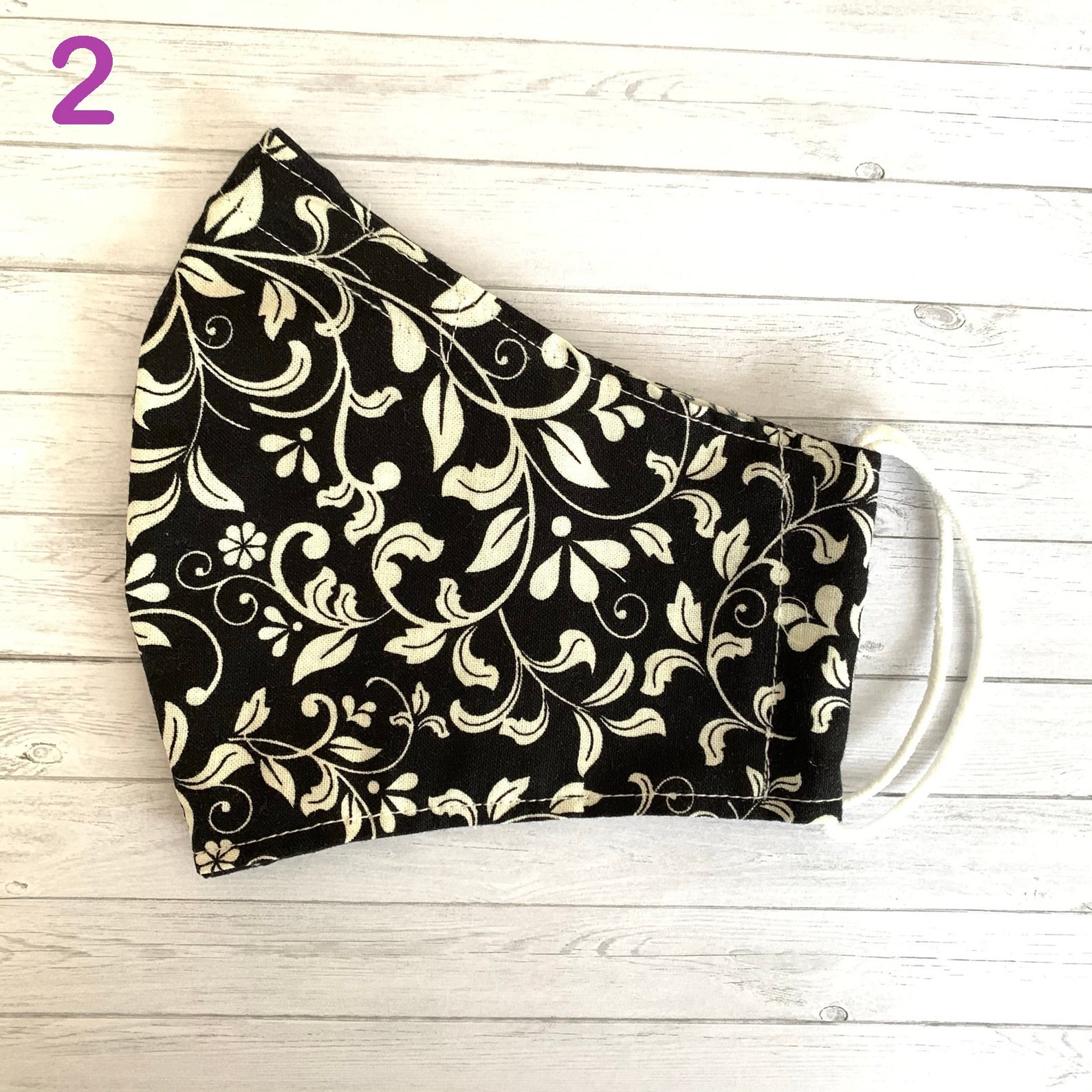 Black & White Face Mask 100% Patterned Cotton Face Covering | Etsy