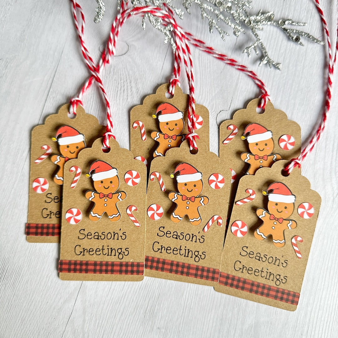 Gingerbread Man Christmas Gift Tags, Handmade Brown Labels With ...