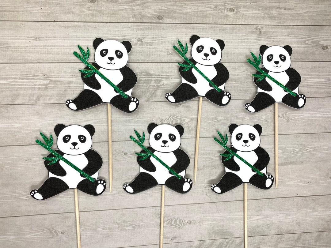 Panda Cupcake Toppers, Handmade Cake Decorations for Small Cakes ...
