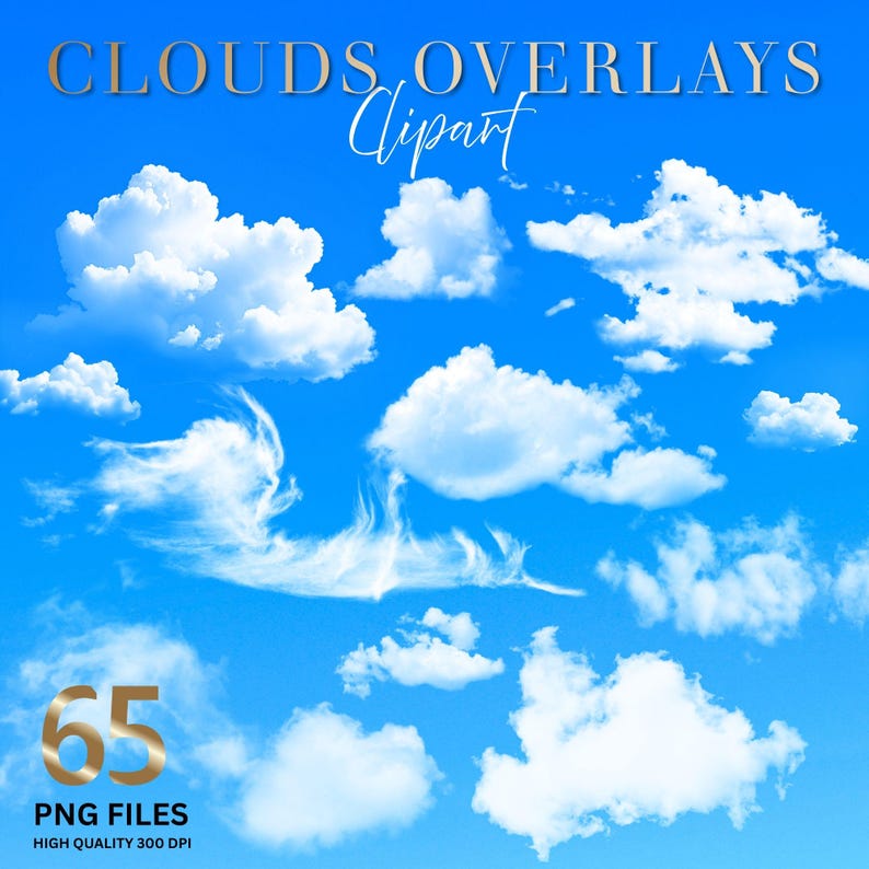 65 Clouds Overlays, Digital Clouds, Clouds Photoshop, Photography ...