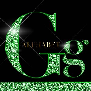 Glitter Alphabet Png, Glitter Chunky Green Alphabet Clip Art, Sparkle ...