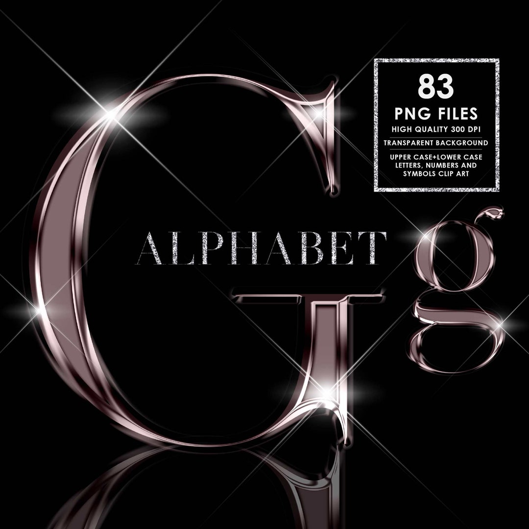 Rose Gold Chrome Alphabet PNG Clip Art, Gold Chrome Letters Png, Glam ...