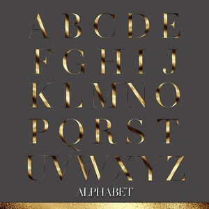 Glitter Gold Foil Alphabet PNG Clip Art, Gold Chrome Letters Png, Glam ...
