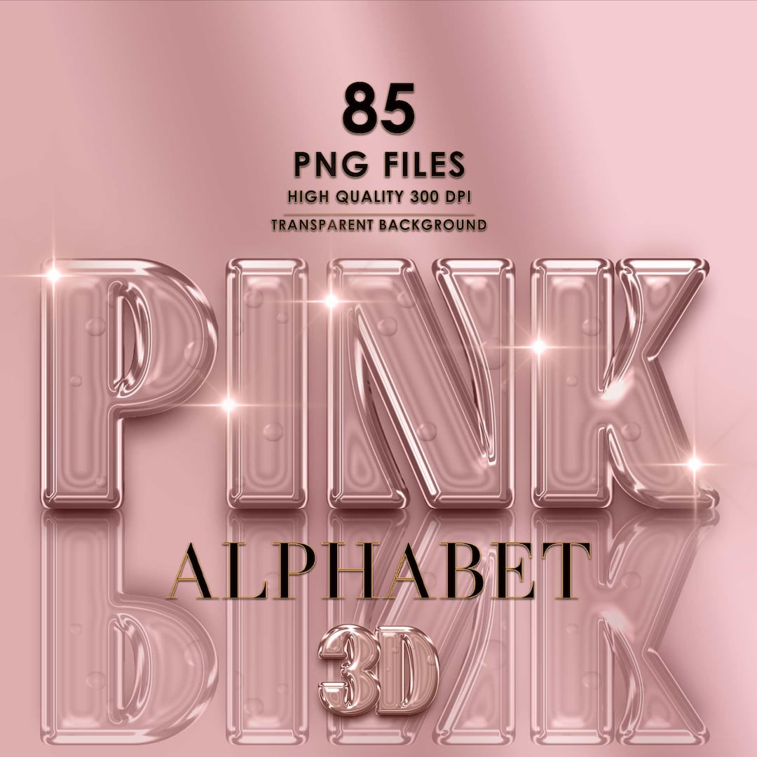 Pink Foil Alphabet Png Clip Art, Glitter Chrome Letters, Pink Foil ...