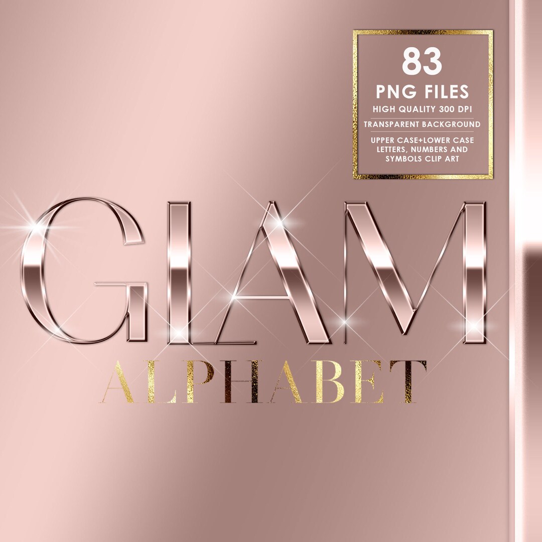 Rose Gold Chrome Alphabet PNG Clip Art, Rose Gold Letters Png, Rose ...