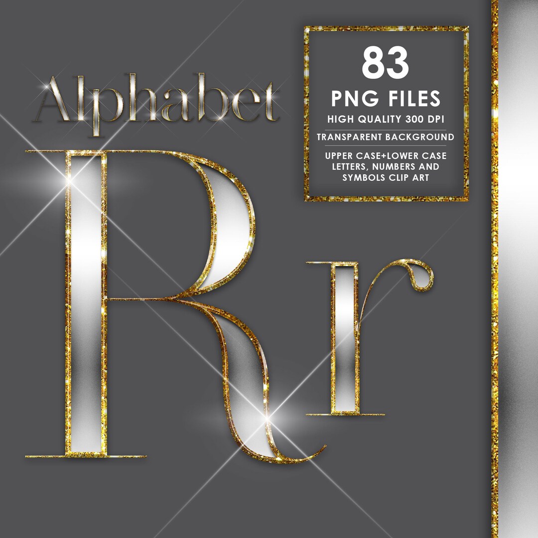 Silver and Gold Alphabet Png, Metallic Alphabet Clipart, Chrome ...