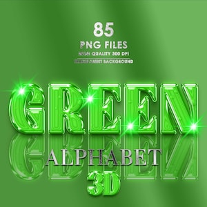 Green Alphabet Png Clip Art, Green Foil Alphabet Png, Glitter Chrome ...