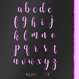 Glitter Lilac Alphabet PNG Clip Art, Script Alphabet, Purple Cursive ...