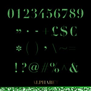 Glitter Alphabet Png, Glitter Chunky Green Alphabet Clip Art, Sparkle ...