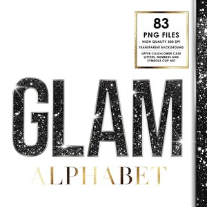 Diamond Alphabet PNG, Black Glitter Alphabet PNG, Glam Letters Clipart ...