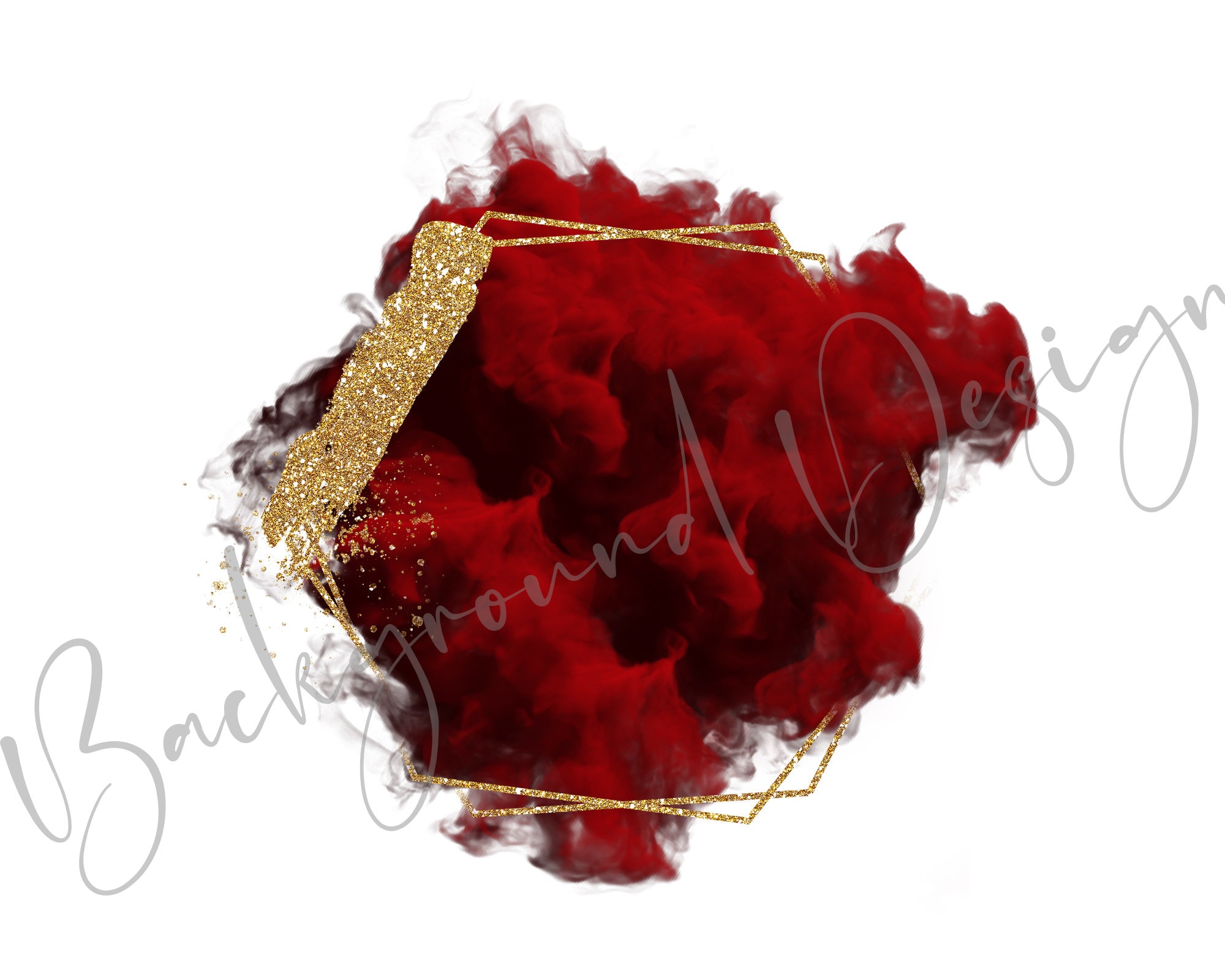Logo Background Png, Red Brush Stroke Png, Glitter Red and Gold Frame ...